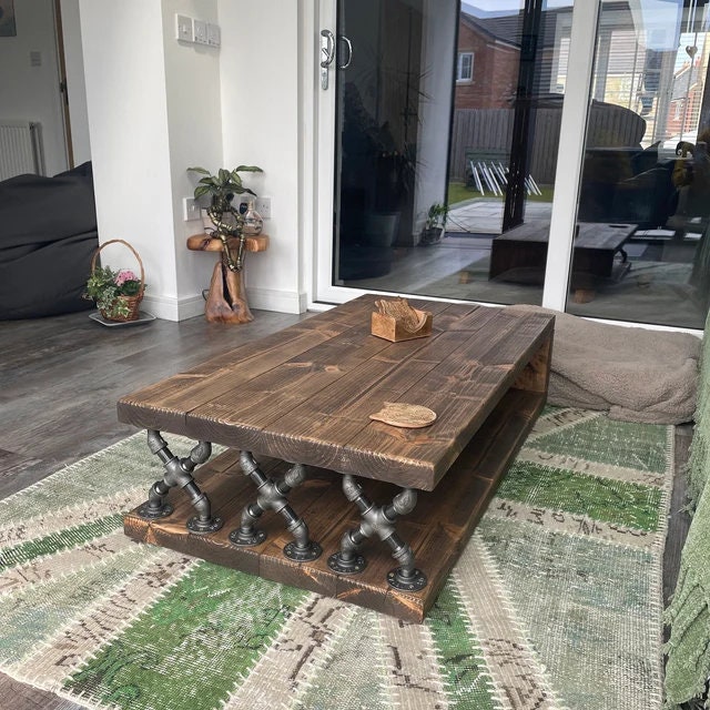 Coffee table handmade industrial rustic Etsy