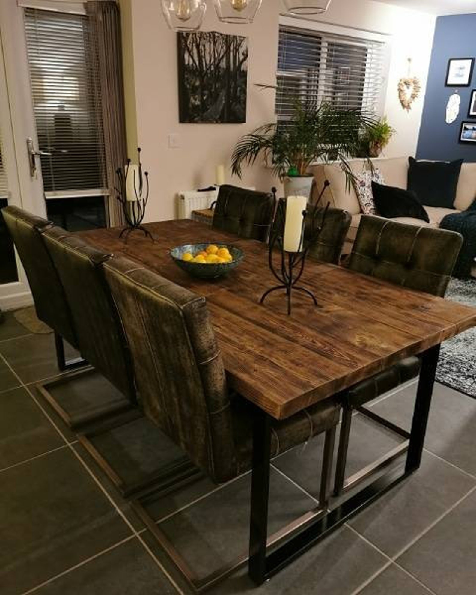 Industrial dining table | Etsy