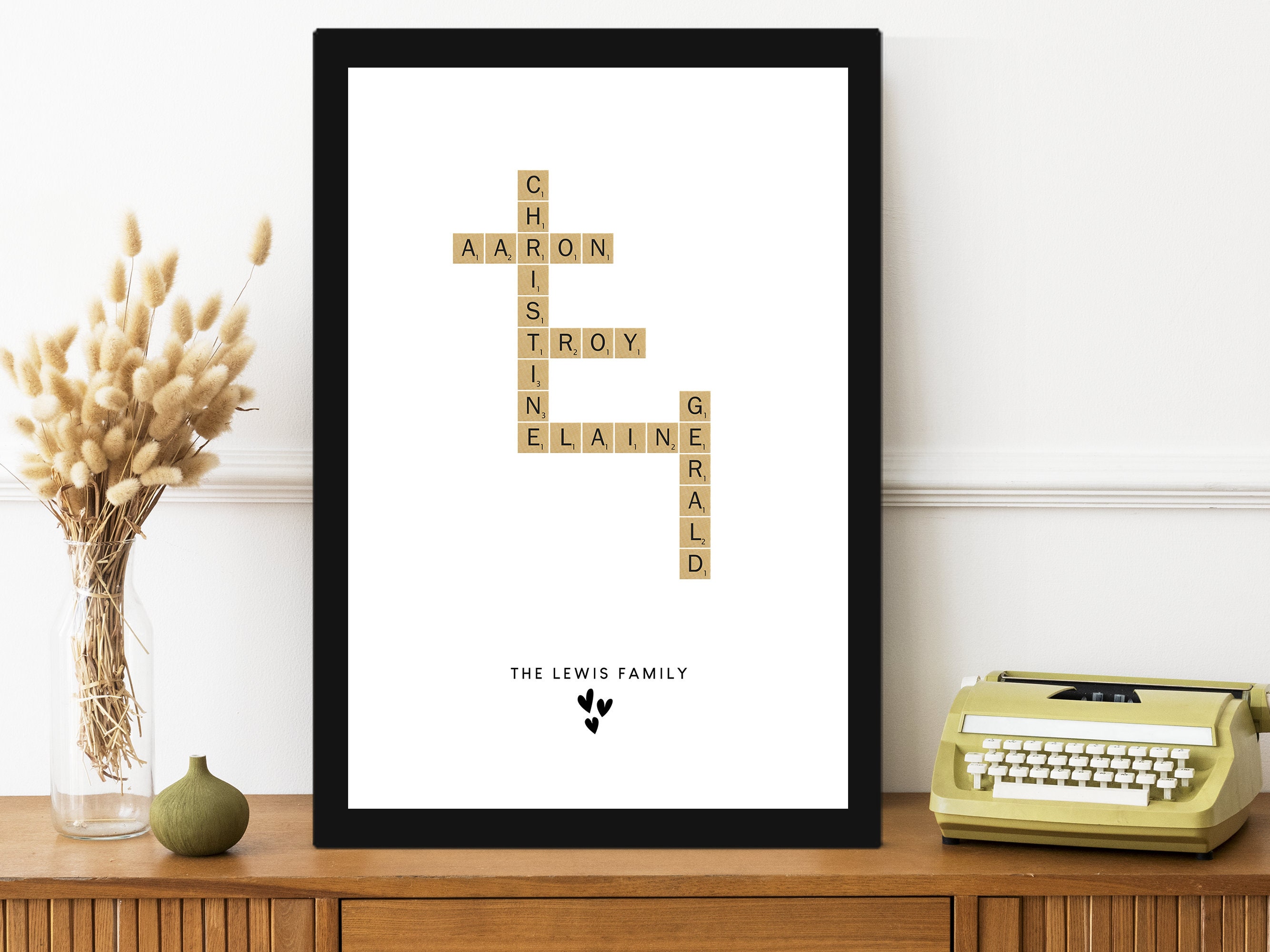 Personalised Word Search Scrabble Print Family Artwork - Etsy