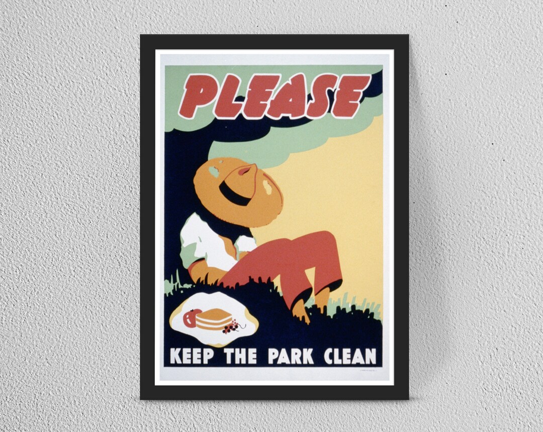Keep the Park Clean Vintage Poster Vintage Home Decor Wall - Etsy