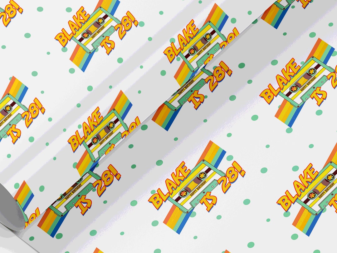 Personalised Birthday Wrapping Paper, Custom Gift Wrap Roll, Birthday ...