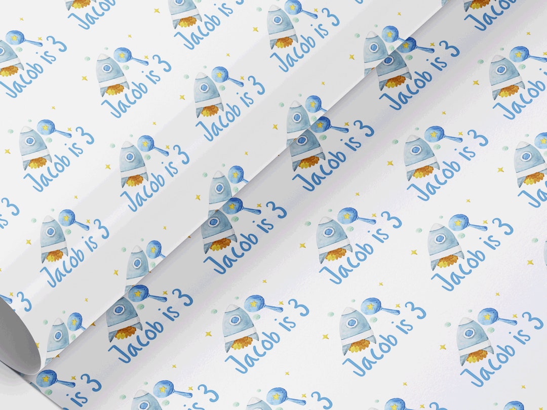Personalised Happy Birthday Rocket Gift Wrap Custom Wrapping - Etsy