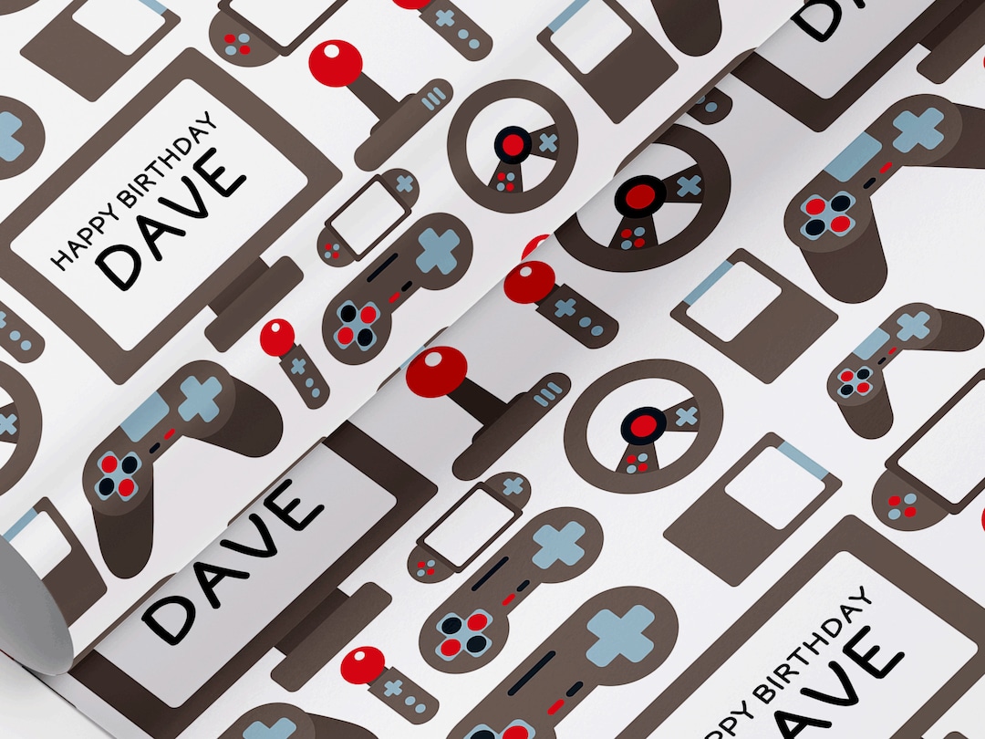 Personalised Gaming Gift Wrap, Custom Wrapping Paper, Gift Wrap, Gamer ...