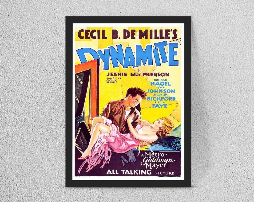 Vintage Dynamite Movie Poster Vintage Home Decor Wall Art Framed ...