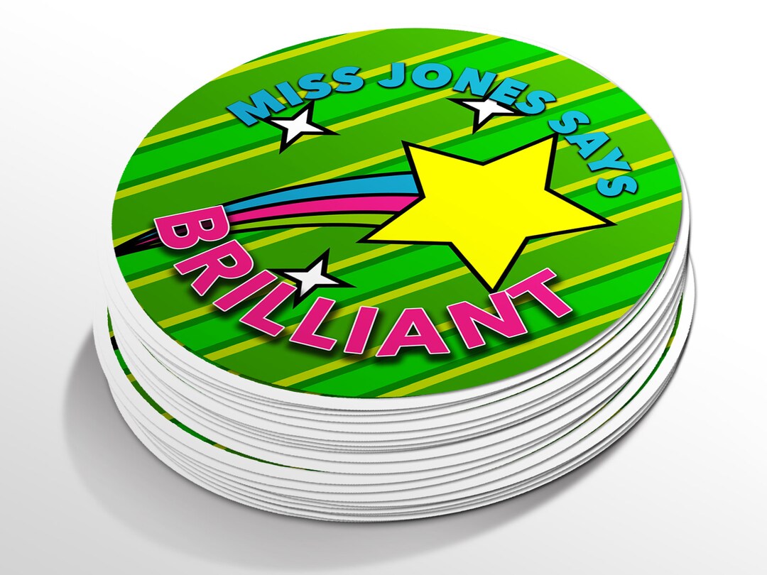 Personalised Teacher Round/circle Stickers, Custom Labels, Custom Sizes ...