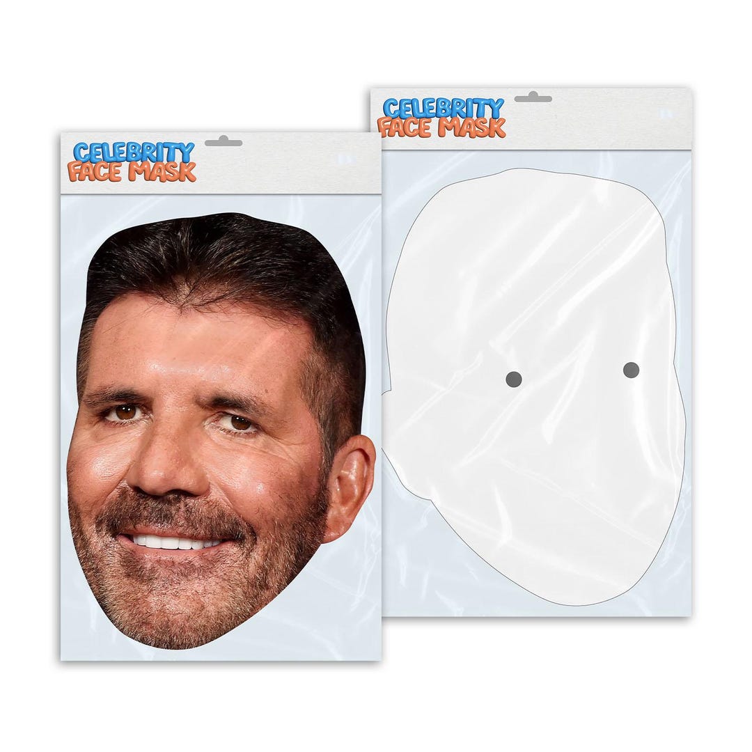 Personalised Funny Celebrity Face Mask Simon Cowell Ready to Wear, Fun ...