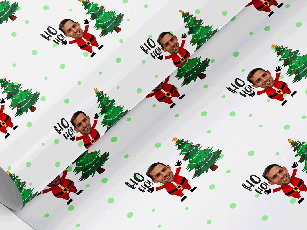 Personalised Christmas Photo Funny Wrapping Paper, Gift Wrap, Wrapping ...
