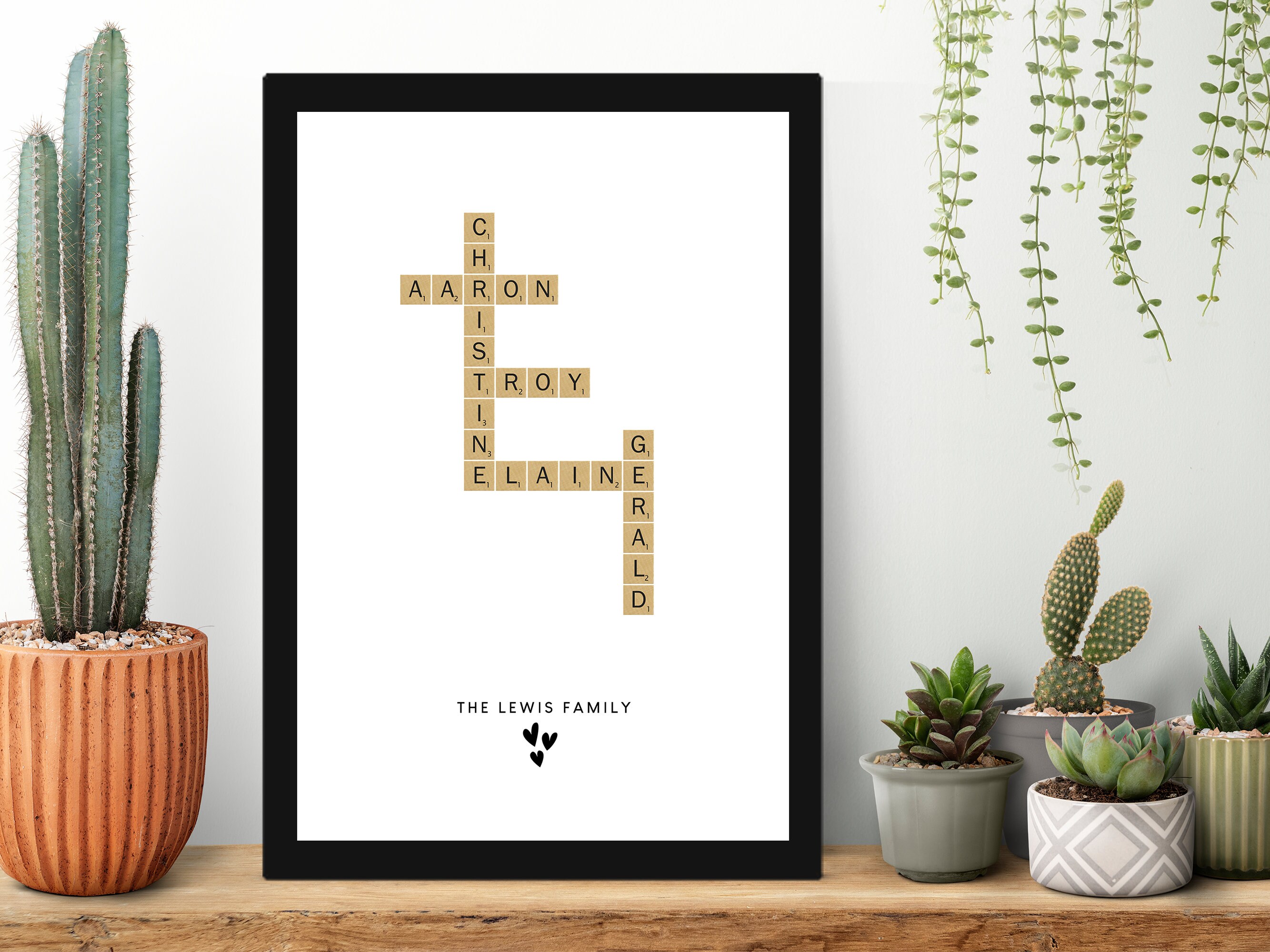 Personalised Word Search Scrabble Print Family Artwork - Etsy