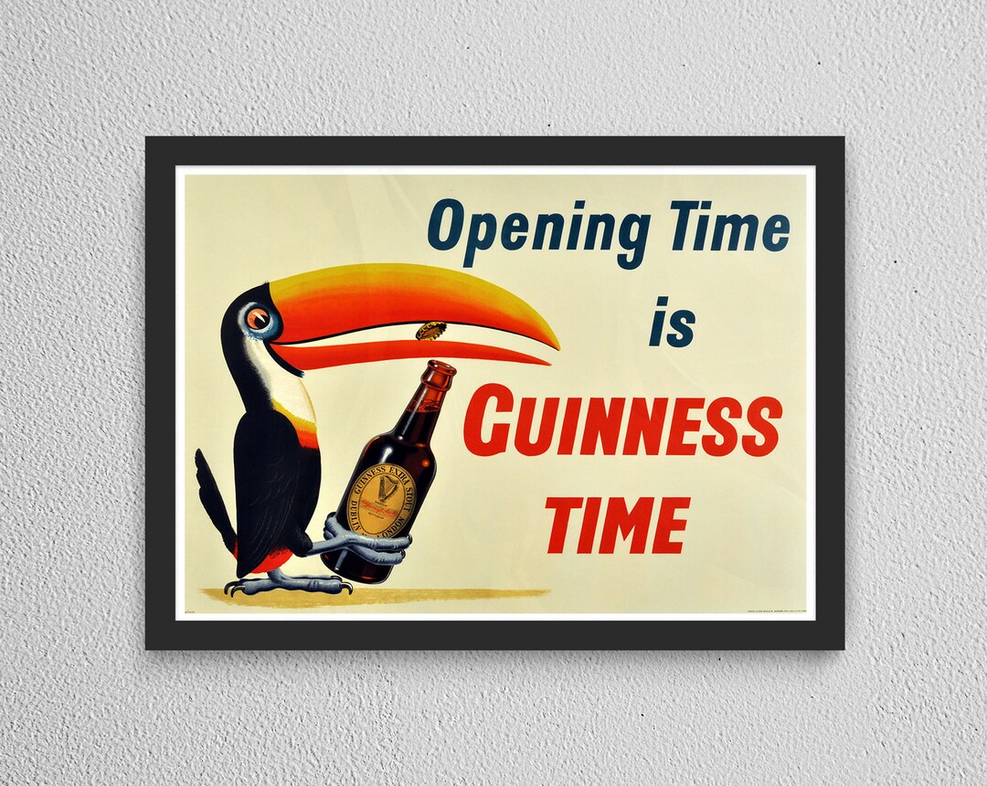 Guinness Vintage Poster Vintage Home Decor Wall Art Framed/unframed ...