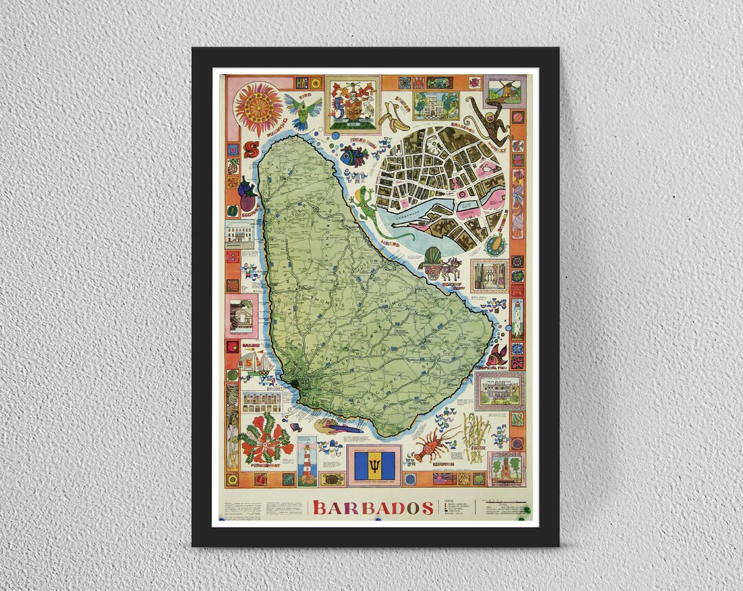 Barbados Travel Poster- Vintage Home Decor Wall Art - Framed/unframed ...