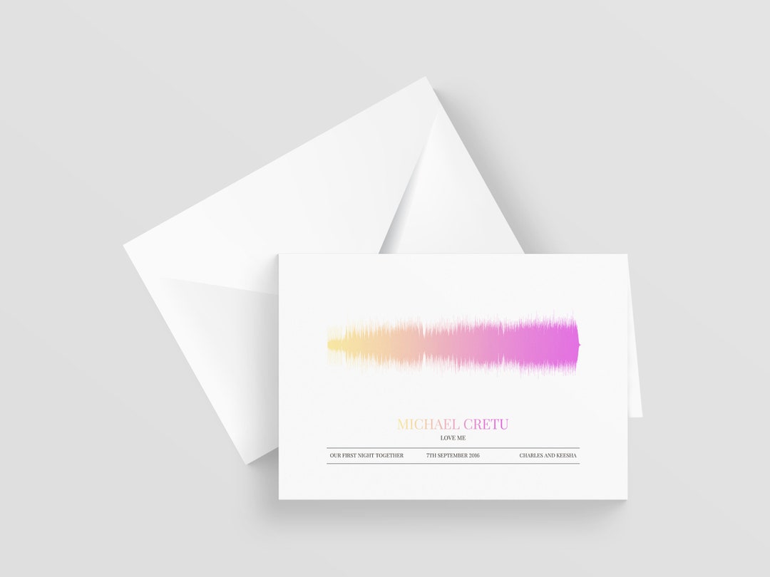 Personalised Soundwave Greeting Card A5, Special Song, Anniversary ...