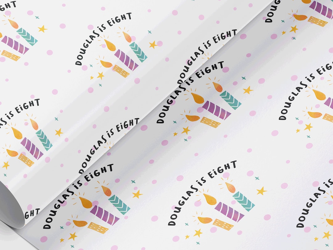 Personalised Birthday Wrapping Paper, Custom Gift Wrap Roll, Birthday ...