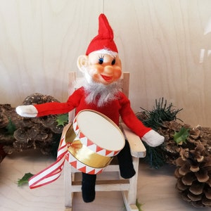COLLECTIBLE ELF in Wooden Rocking Chair With Drum - Vintage Elf and ...