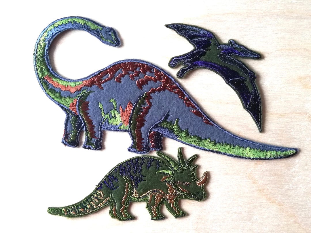 VINTAGE EMBROIDERED Dinosaur Patches - Mint Condition - Made in Germany ...