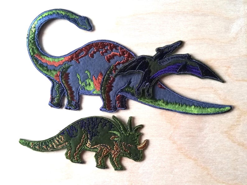 VINTAGE EMBROIDERED Dinosaur Patches - Mint Condition - Made in Germany ...