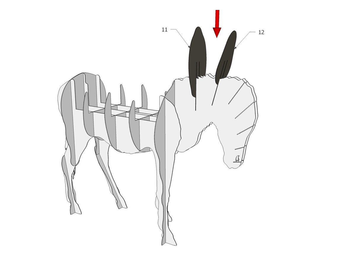 DONKEY BBQ Cnc Animal Templates Flower Stand Cnc Laser and | Etsy