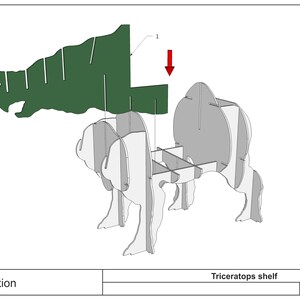 TRICERATOPS SHELF - Dxf Plan Laser Cutting File, Dinosaur Home Decor ...