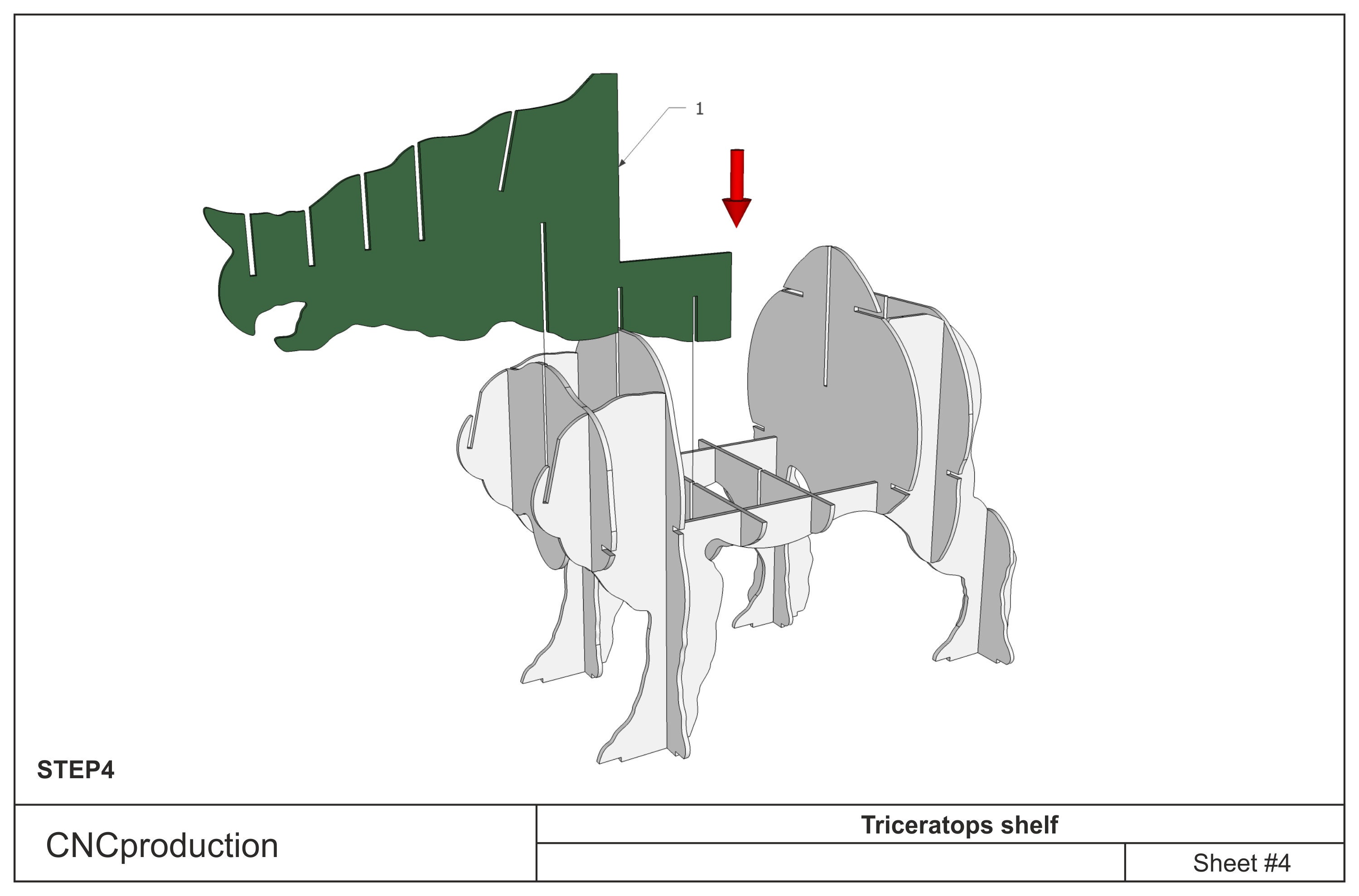 TRICERATOPS SHELF Dxf Plan Laser Cutting File Dinosaur Home - Etsy UK