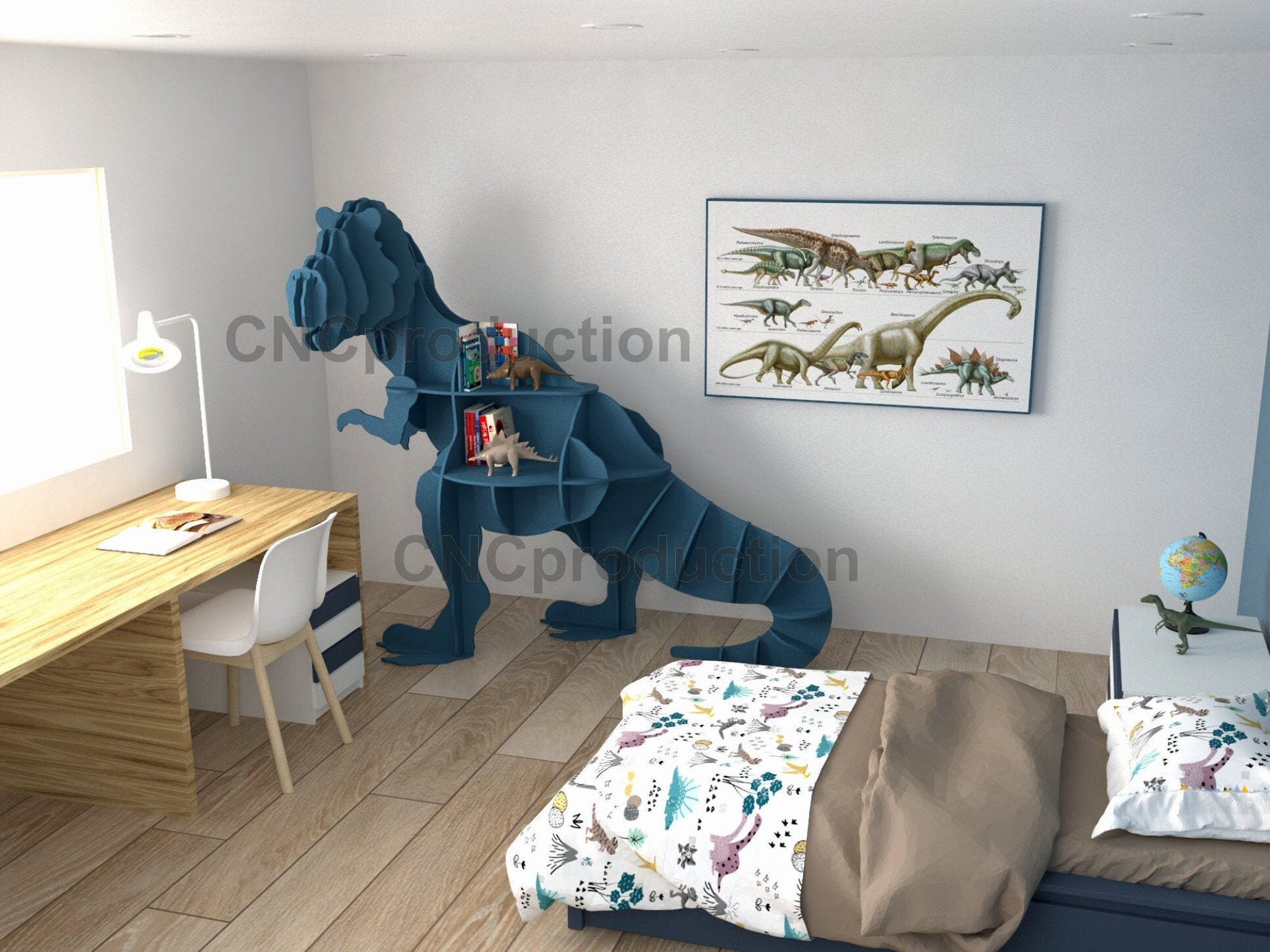 T-REX SHELF dxf plan laser cutting file dinosaur home decor | Etsy