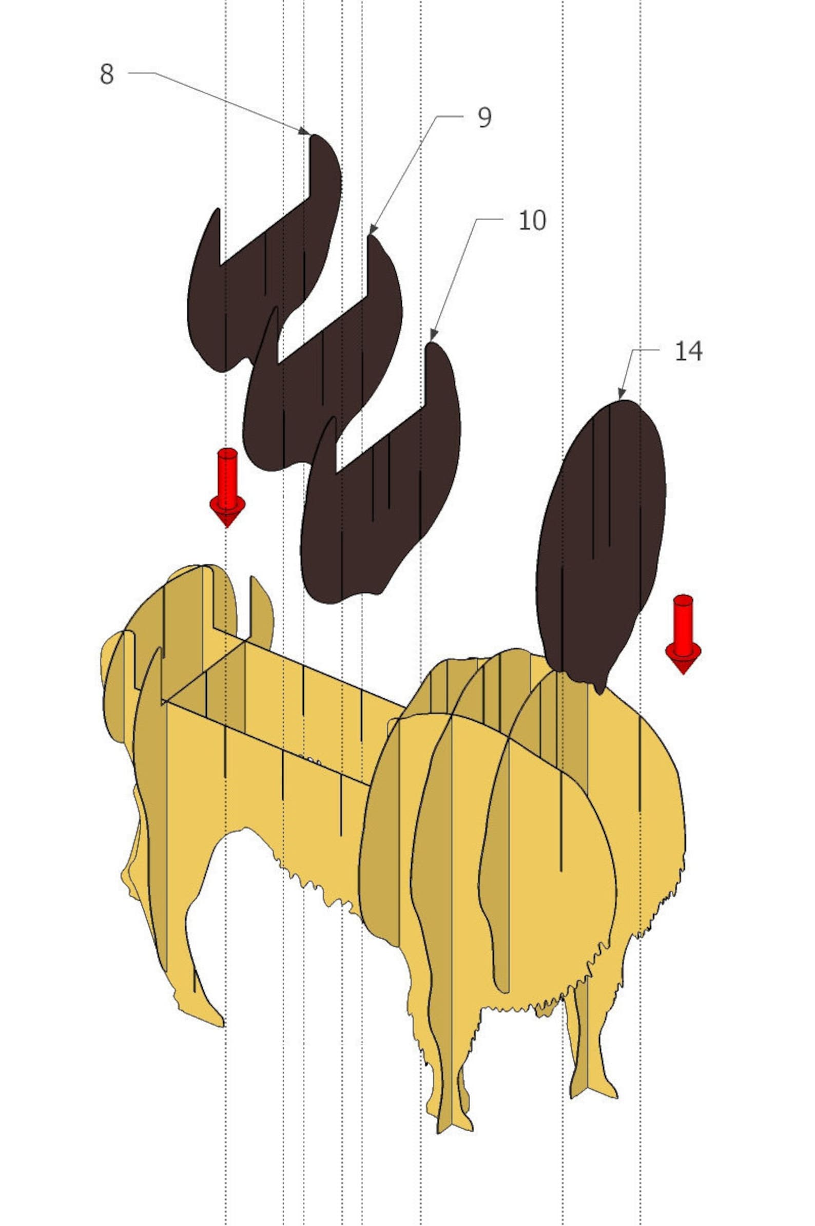 BISON BBQ Cnc Animal Templates Flower Stand Cnc Laser and | Etsy