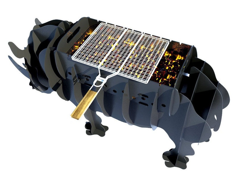 RHINO BBQ Cnc Animal Templates Flower Stand Cnc Laser and - Etsy