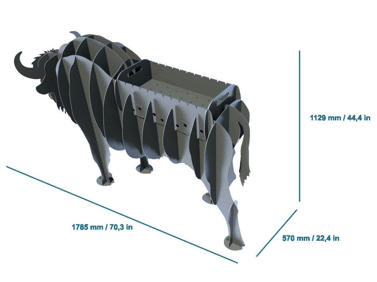 BISON BBQ Cnc Animal Templates Flower Stand Cnc Laser and | Etsy Australia