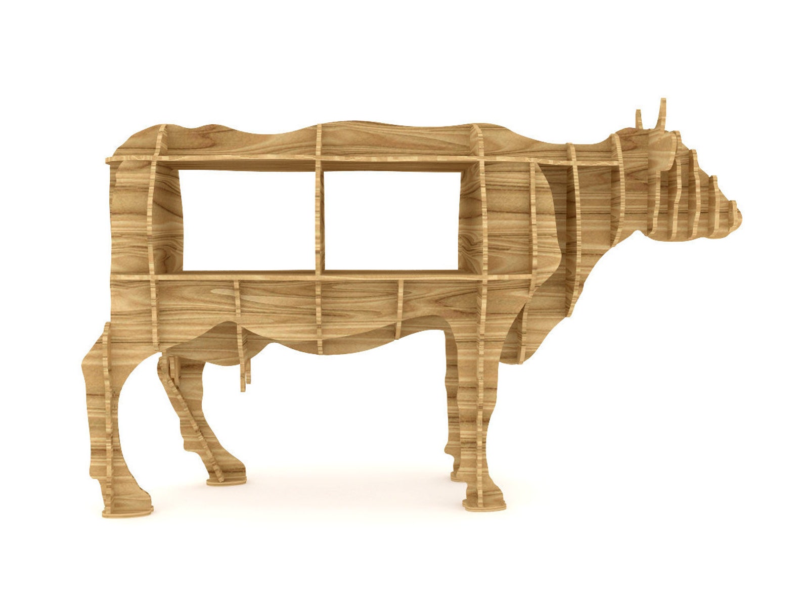 COW SHELF dxf plan laser cutting file home decor interior | Etsy