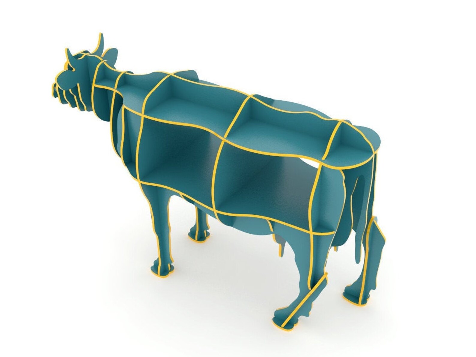 COW SHELF dxf plan laser cutting file home decor interior | Etsy