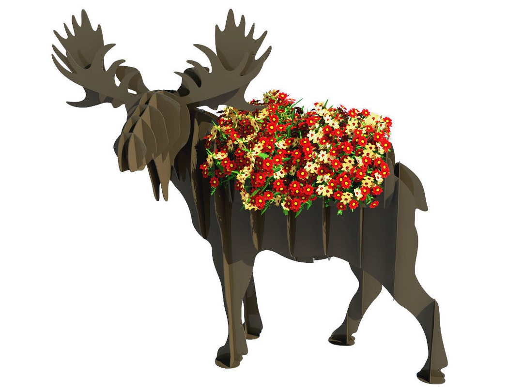 MOOSE BBQ Cnc Animal Templates Flower Stand Cnc Laser and - Etsy
