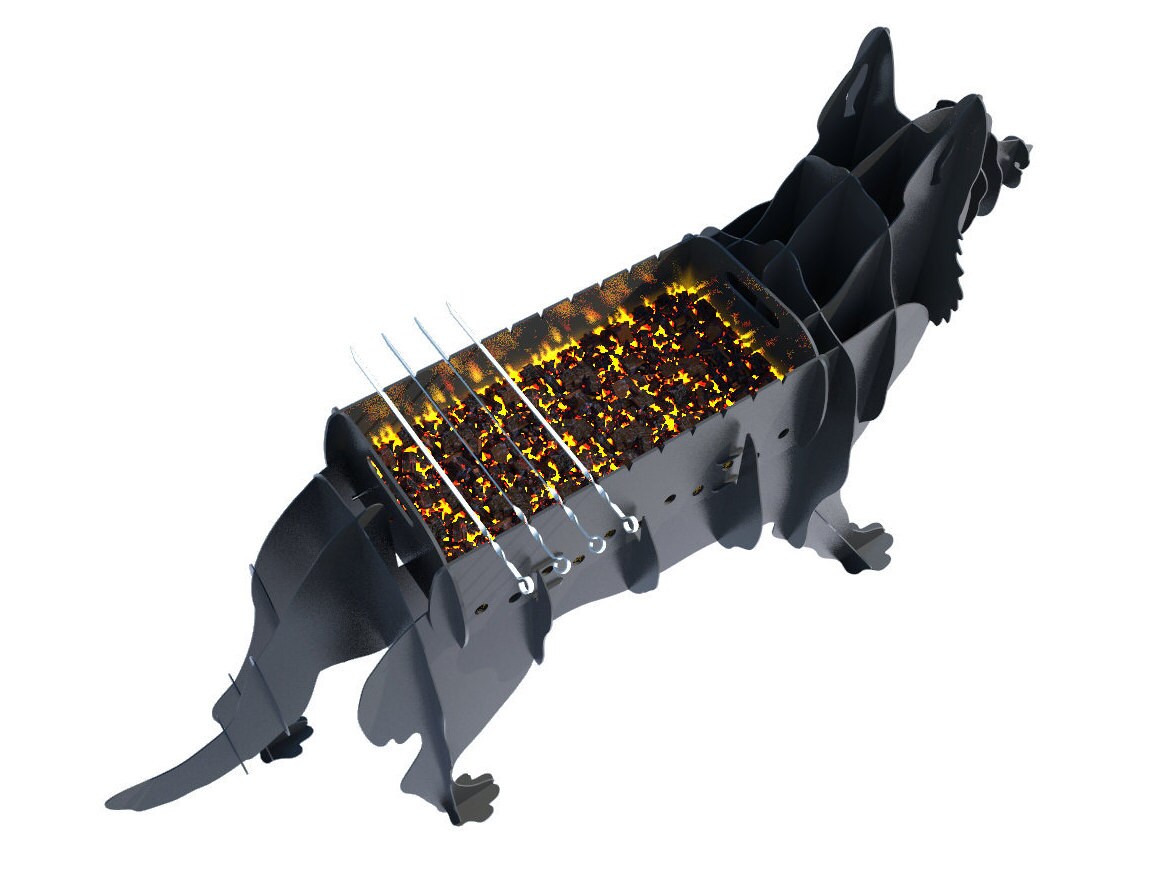 WOLF BBQ Cnc Animal Templates Flower Stand Cnc Laser and | Etsy