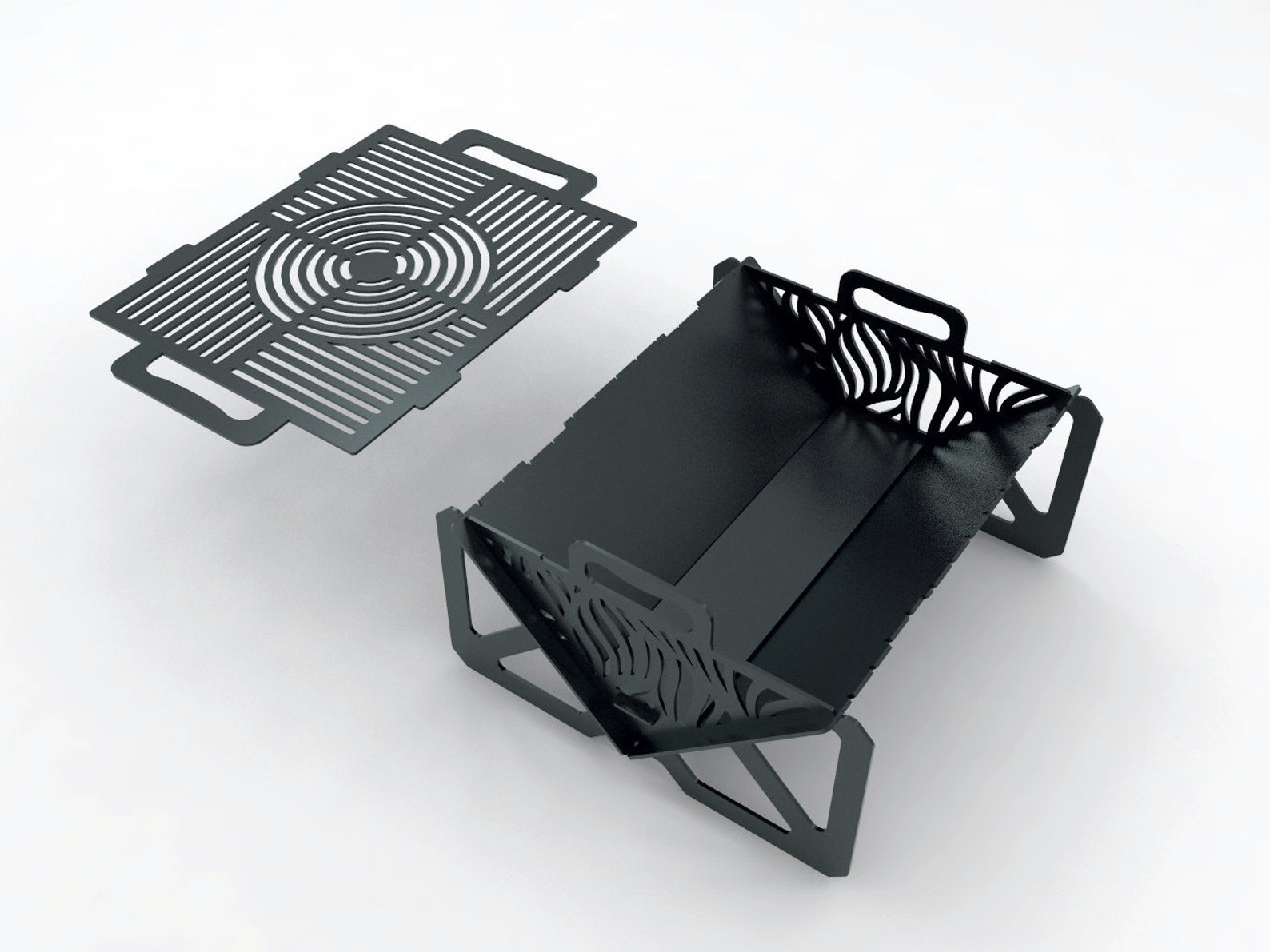 Fire Pit Dxf Plan Collapsible Bbq Portable Barbeque - Etsy