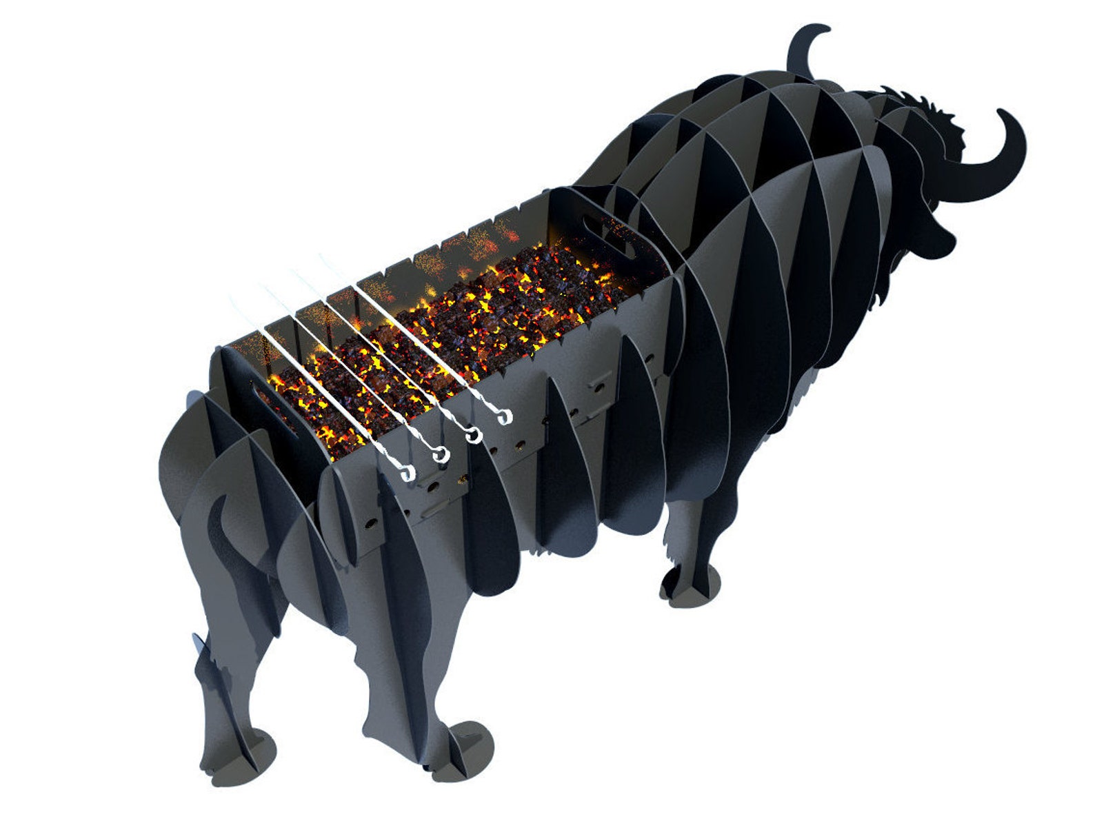 BISON BBQ Cnc Animal Templates Flower Stand Cnc Laser and | Etsy