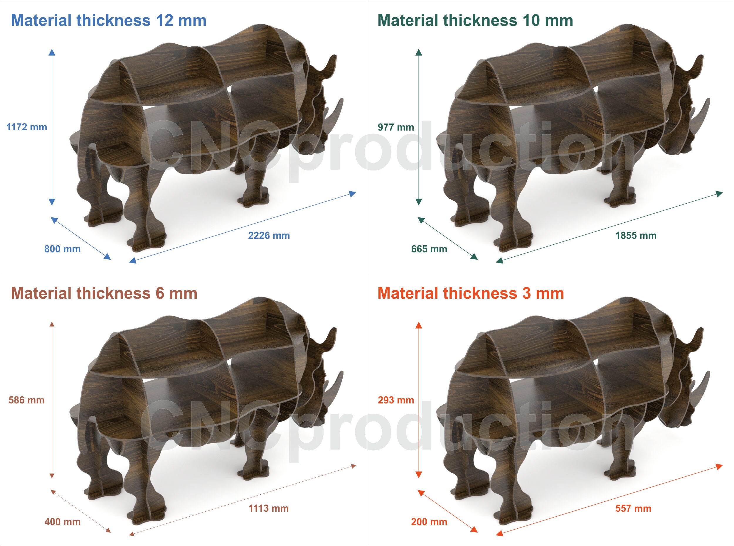 RHINO SHELF Dxf Plan Laser Cutting File Home Decor Interior - Etsy