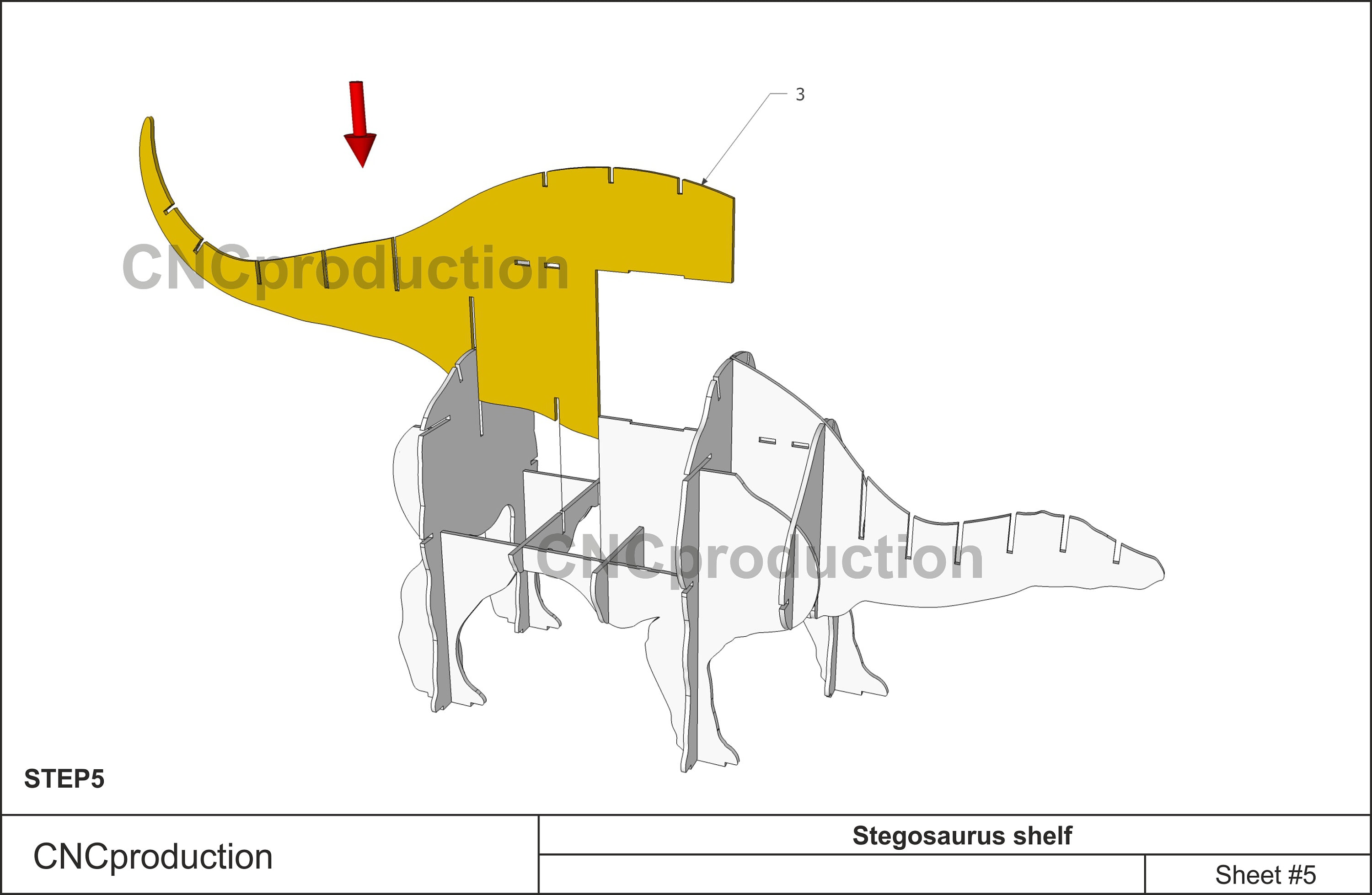 STEGOSAURUS SHELF Dxf Plan Laser Cutting File Dinosaur Home - Etsy ...