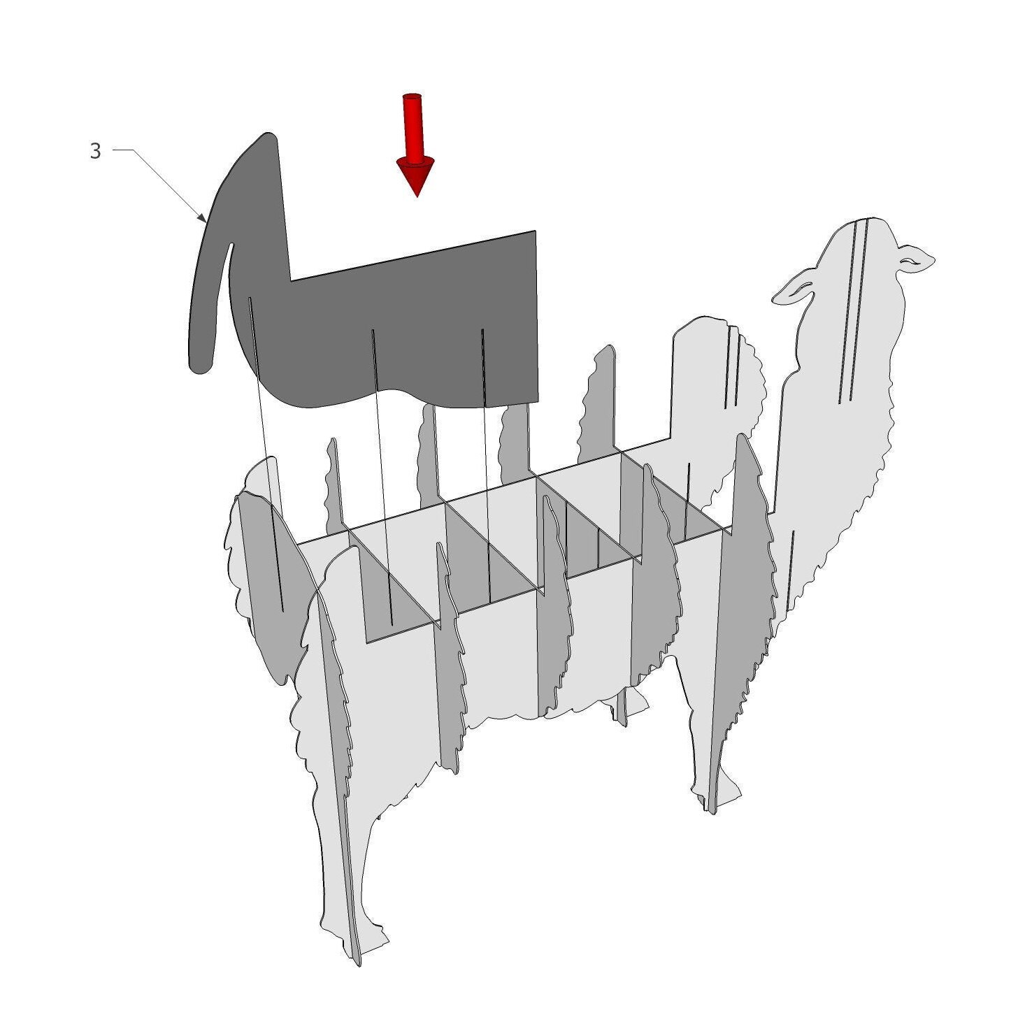 SHEEP BBQ Cnc Animal Templates Flower Stand Cnc Laser and | Etsy