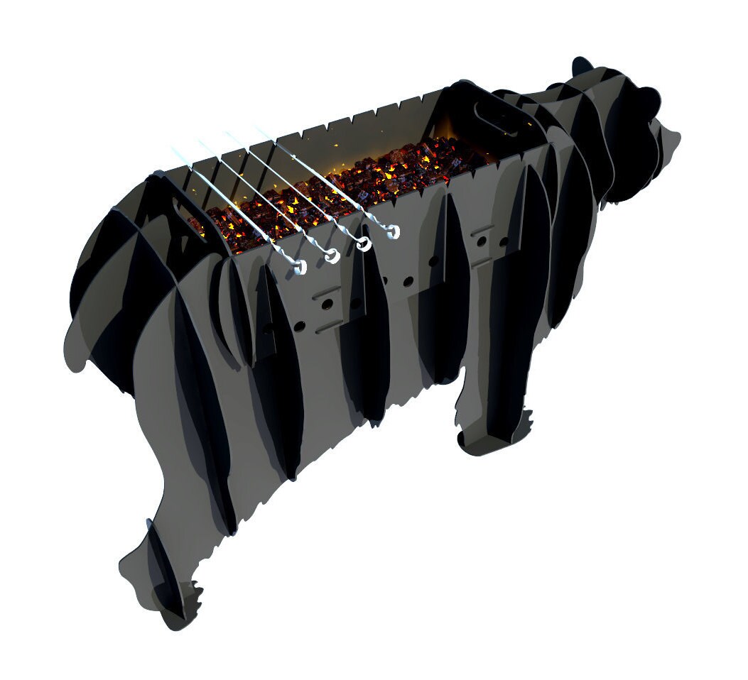 BEAR BBQ Cnc Animal Templates Flower Stand Cnc Laser and - Etsy