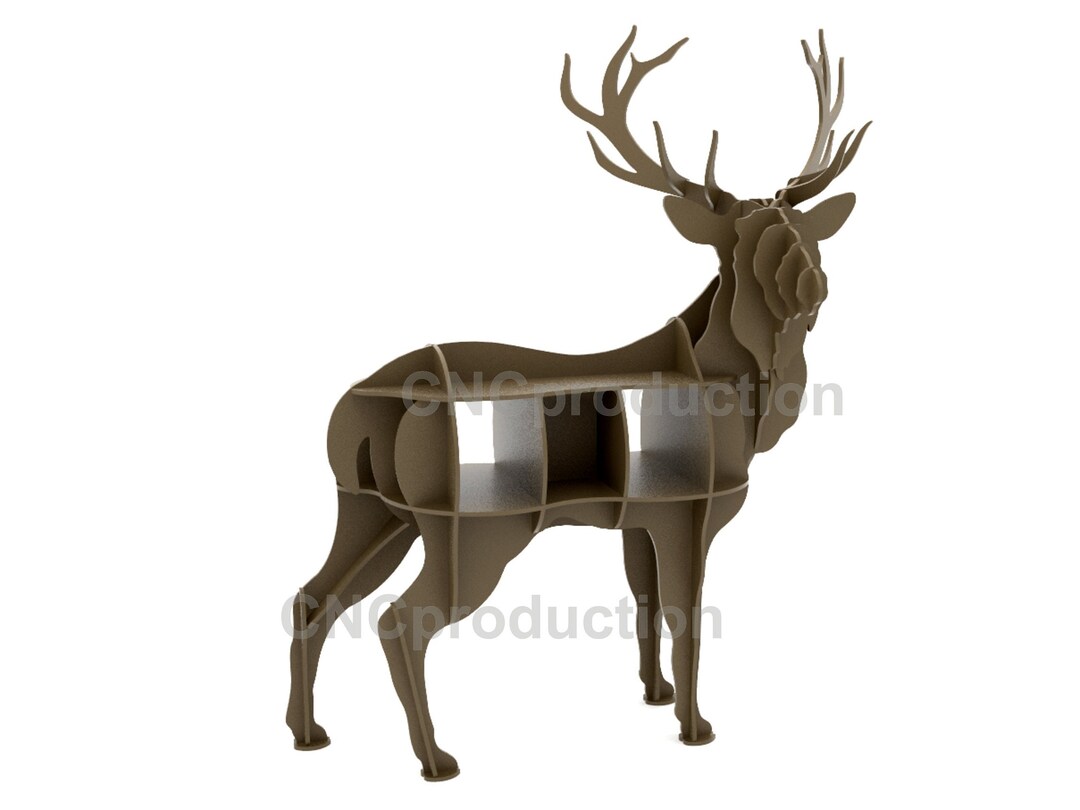 DEER SHELF - Dxf Plan Laser Cutting File Home Decor Interior Design ...