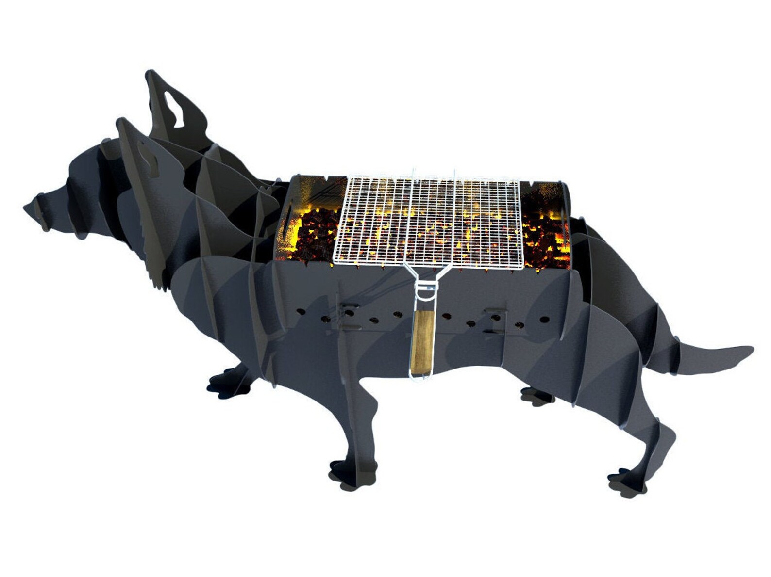 WOLF BBQ Cnc Animal Templates Flower Stand Cnc Laser and | Etsy