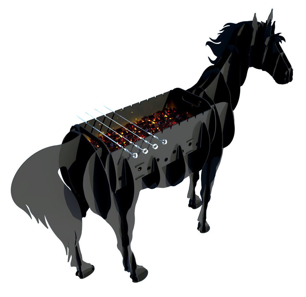 HORSE BBQ Cnc Animal Templates Flower Stand Cnc Laser and | Etsy