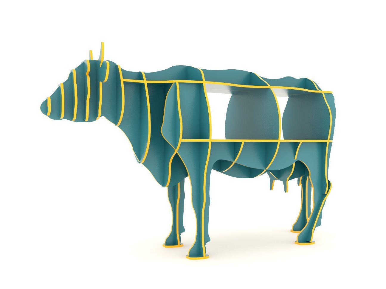 COW SHELF dxf plan laser cutting file home decor interior | Etsy