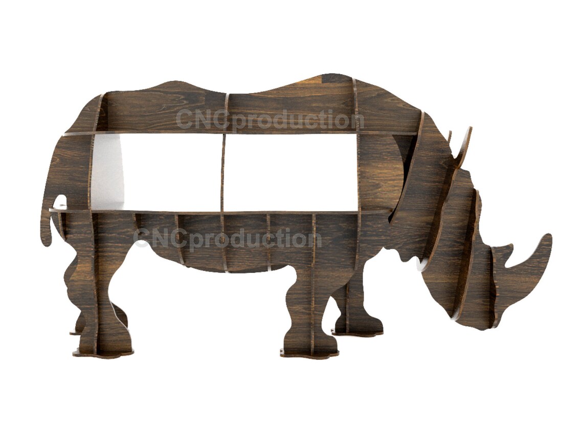 RHINO SHELF Dxf Plan Laser Cutting File Home Decor Interior - Etsy