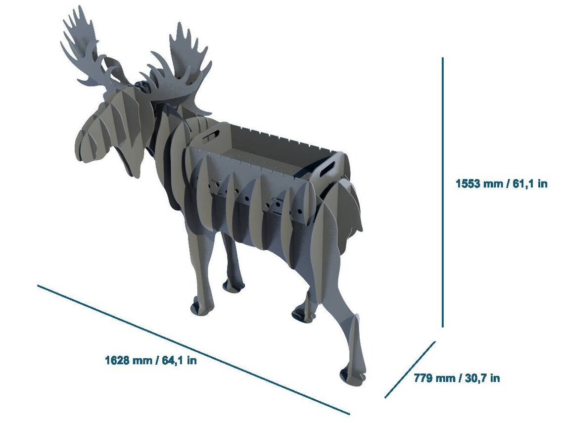 MOOSE BBQ Cnc Animal Templates Flower Stand Cnc Laser and - Etsy