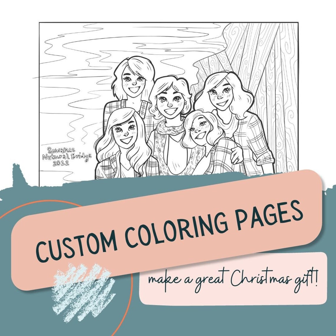 5 Custom Coloring Pages Pack of 5 - Etsy