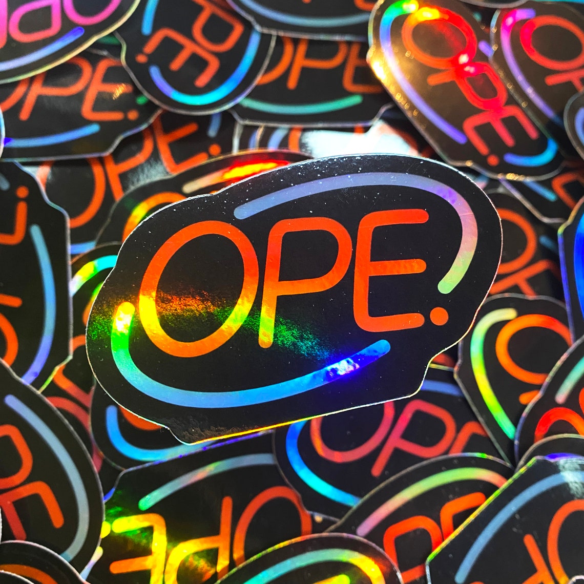 Ope Holographic Sticker - Etsy