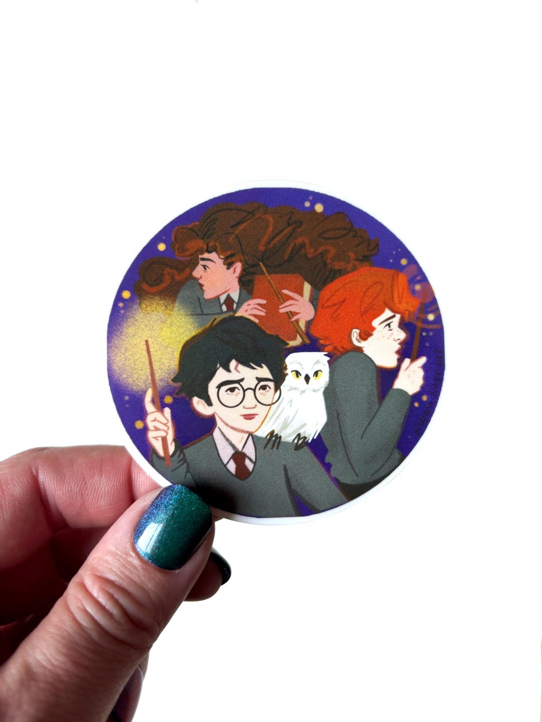 Wizarding Trio 3" Vinyl Sticker | Harry, Ron, Hermione, Hedwig ...