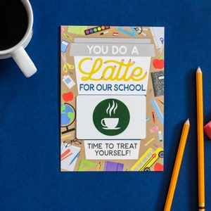 4 PACK Teacher Appreciation Coffee Gift Card Holders Includes Envelopes ...