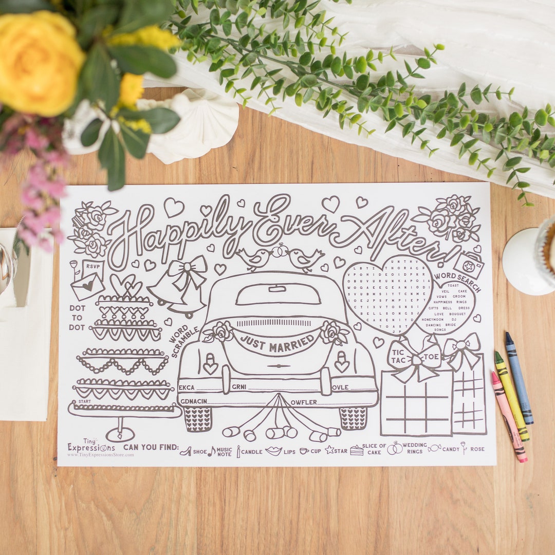 Wedding Activity Placemats for Kids (pack of 12 Wedding Placemats ...