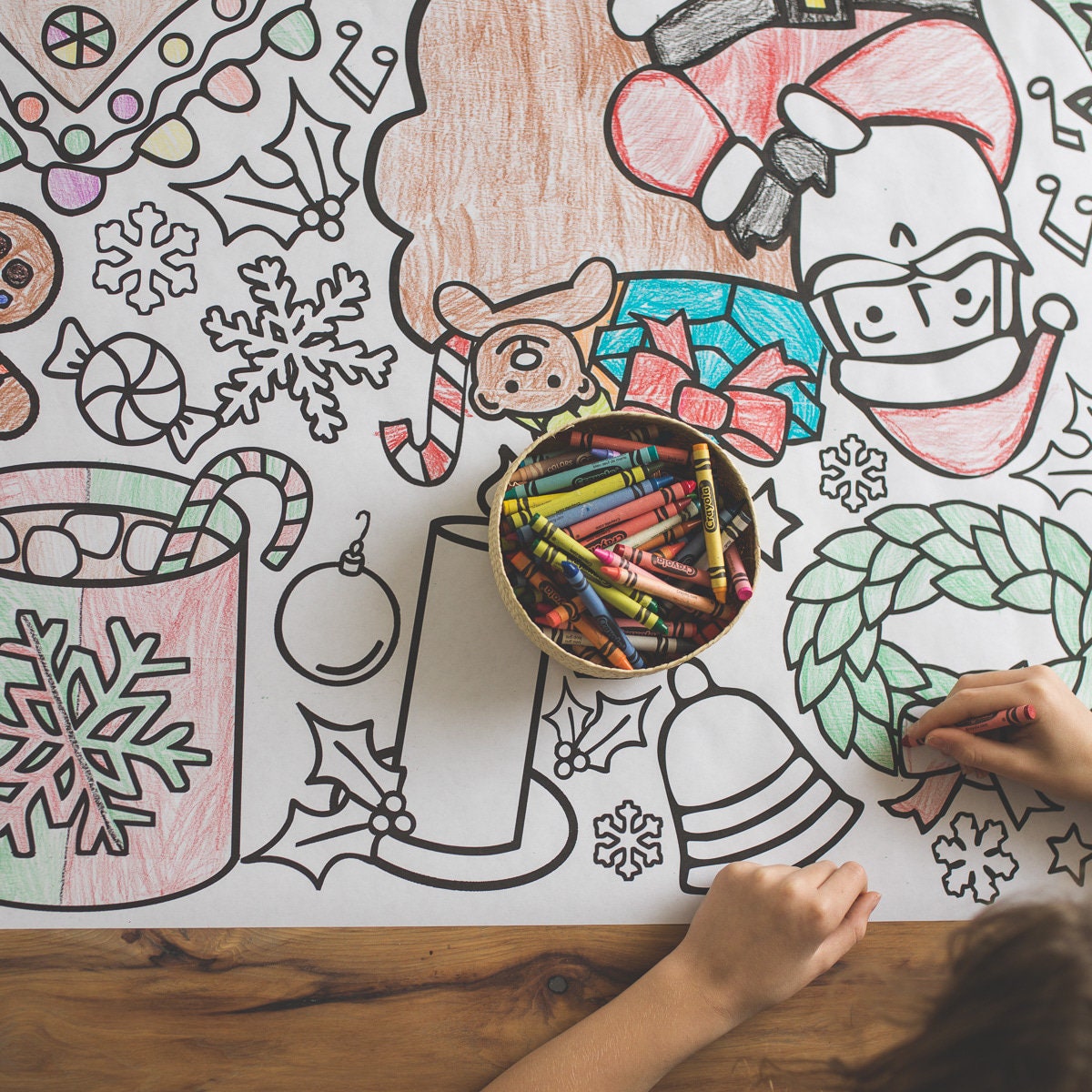 GIANT Christmas Coloring Poster or Table Cover Paper Holiday - Etsy