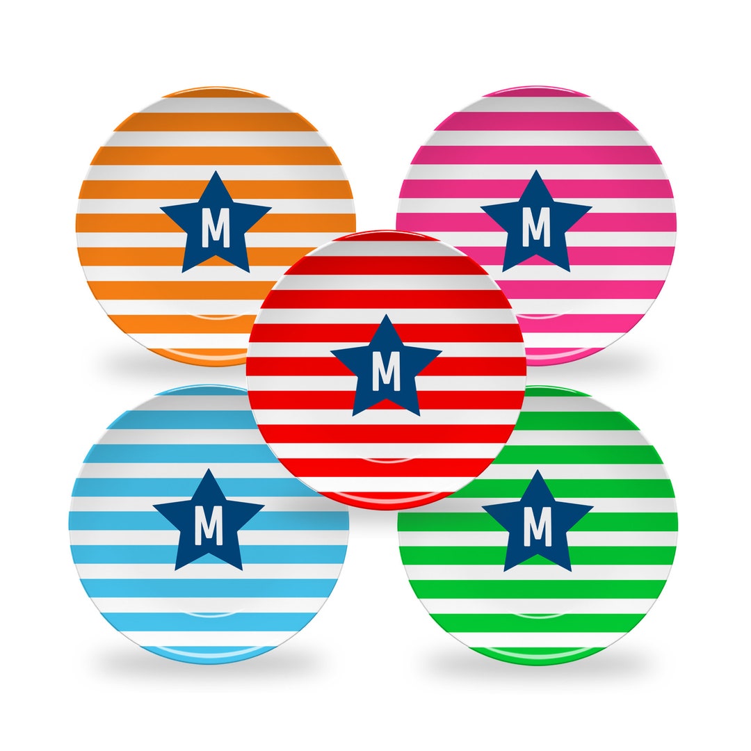 Personalized Stripe Initial Plate for Boys and Girls Cute - Etsy