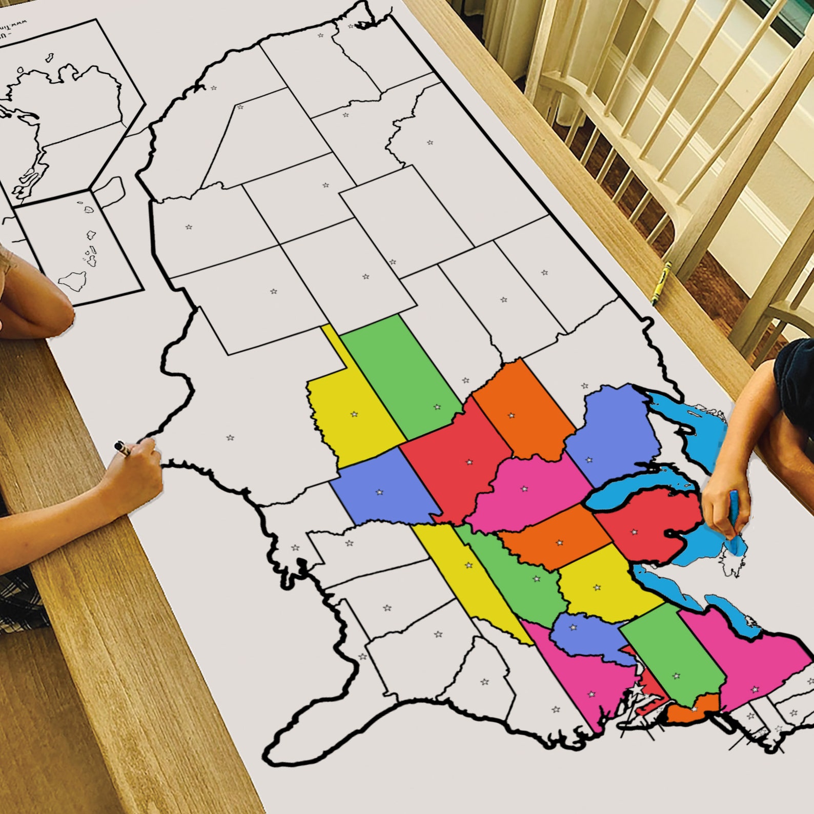 GIANT USA Map Coloring Poster or Table Cover Paper United - Etsy UK